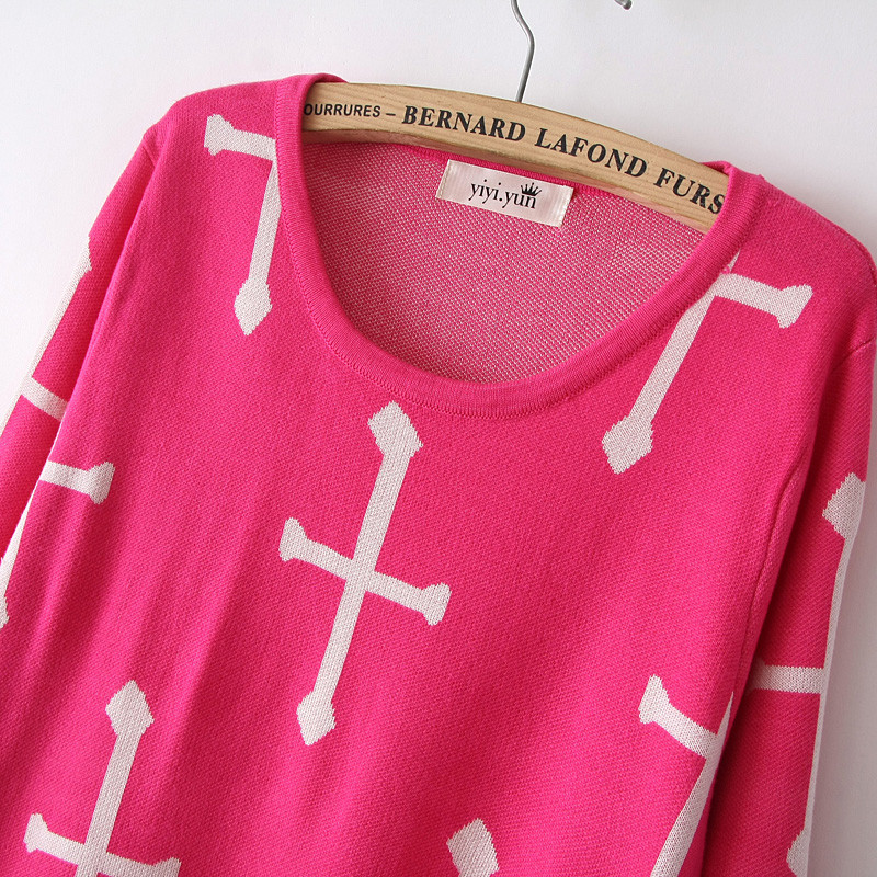 Cross Pattern Pullover Sweater on Luulla