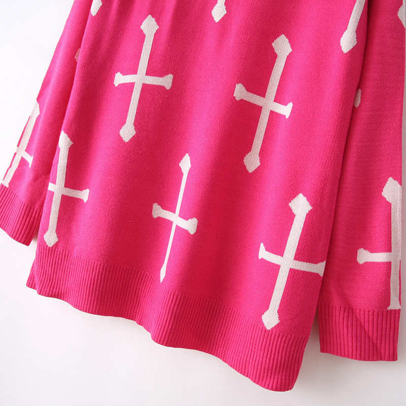 Cross Pattern Pullover Sweater on Luulla