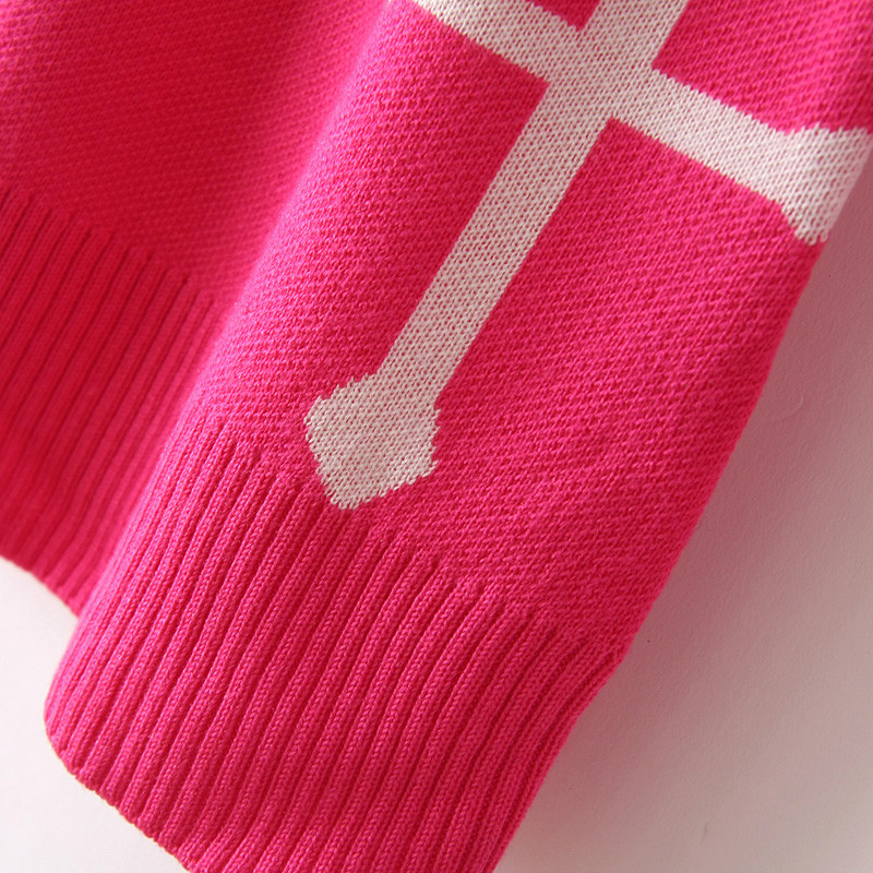 Cross Pattern Pullover Sweater on Luulla